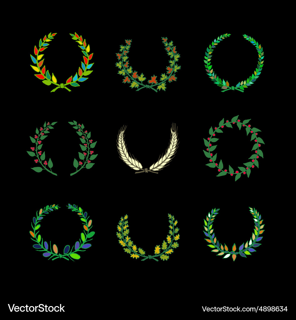 Circular laurel wrearhs Royalty Free Vector Image