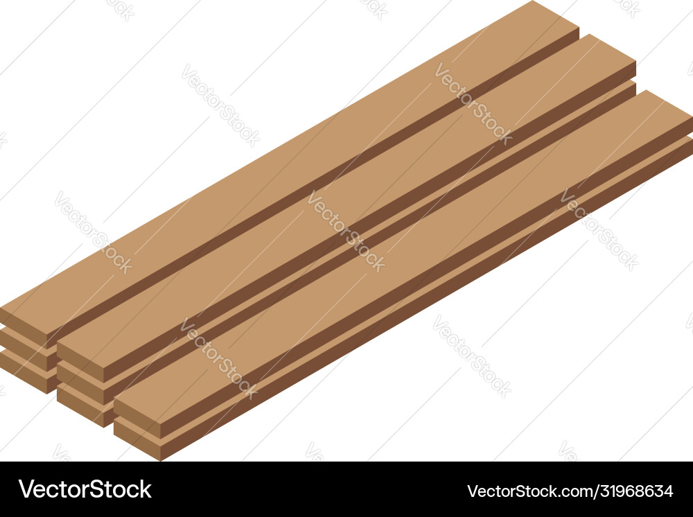Wood bars icon isometric style Royalty Free Vector Image