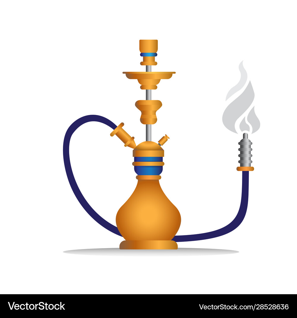 Realistic shisha hookah traditional pipe smoke Vector Image