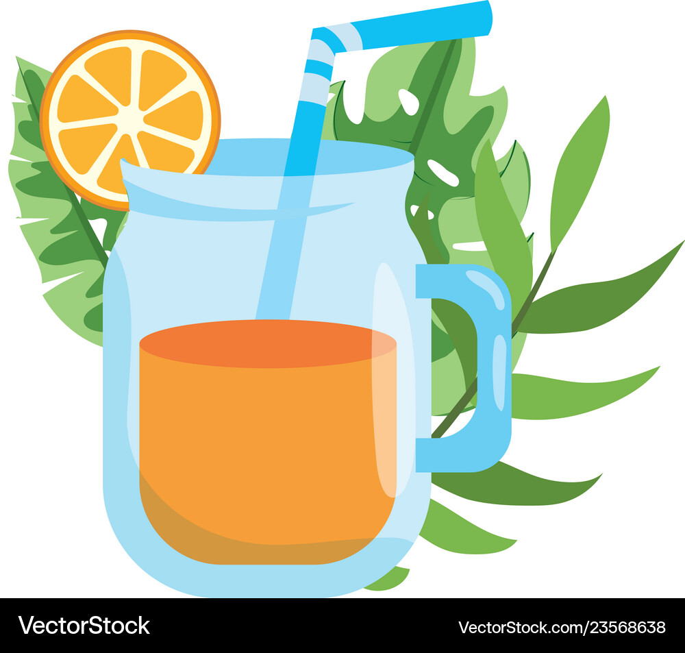 Delicious fresh juice cartoon Royalty Free Vector Image