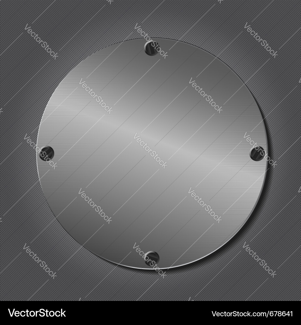 Round metal plate Royalty Free Vector Image - VectorStock