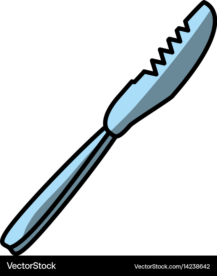 Knife eating utensil picnic shadow Royalty Free Vector Image - VectorStock