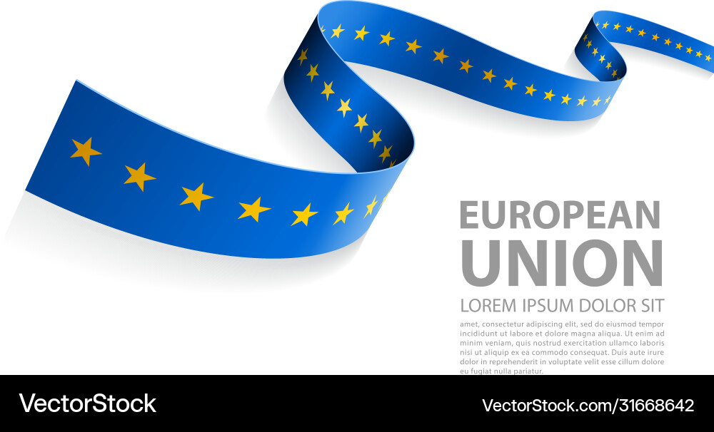 Banner with eu flag colors Royalty Free Vector Image