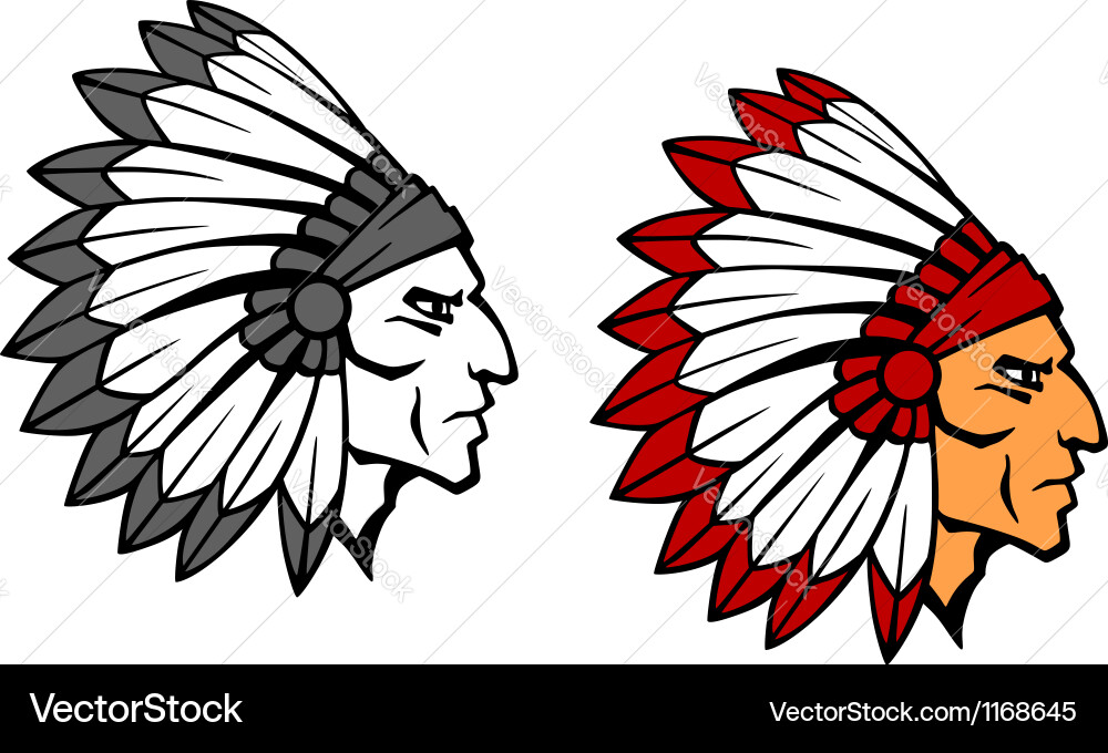 Brave indian warrior mascot Royalty Free Vector Image