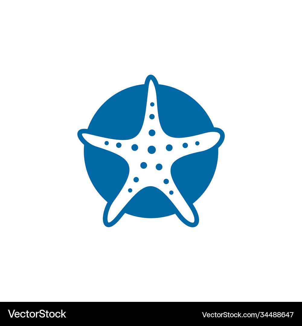 Sea stars icon logo design template Royalty Free Vector