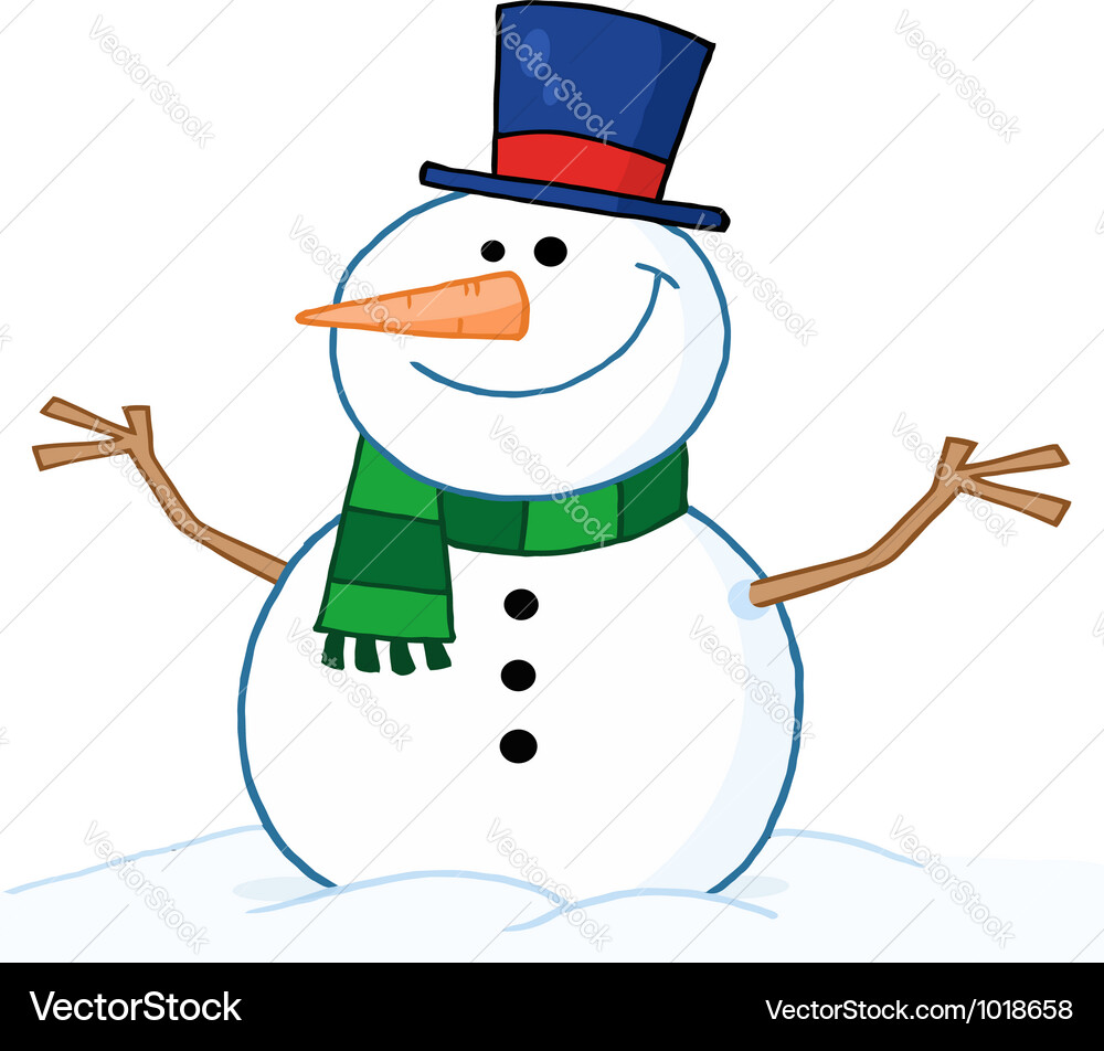 Friendly Snowman Royalty Free Vector Image - VectorStock