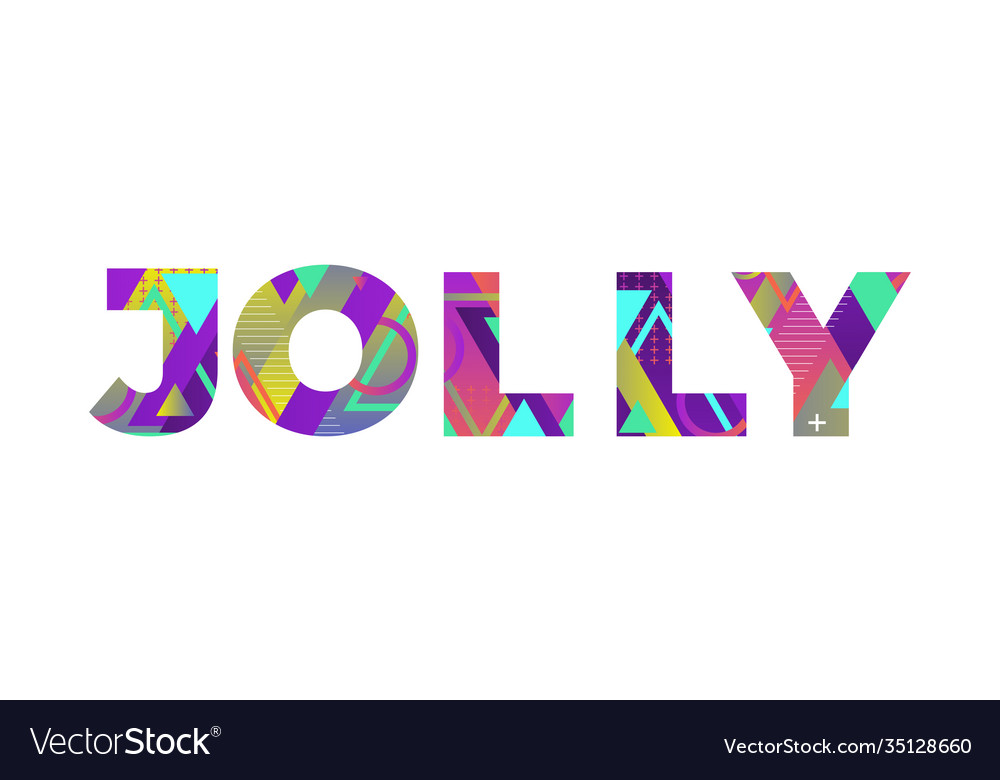 Jolly concept retro colorful word art Royalty Free Vector Jolly concept retro colorful word art Royalty Free Vector