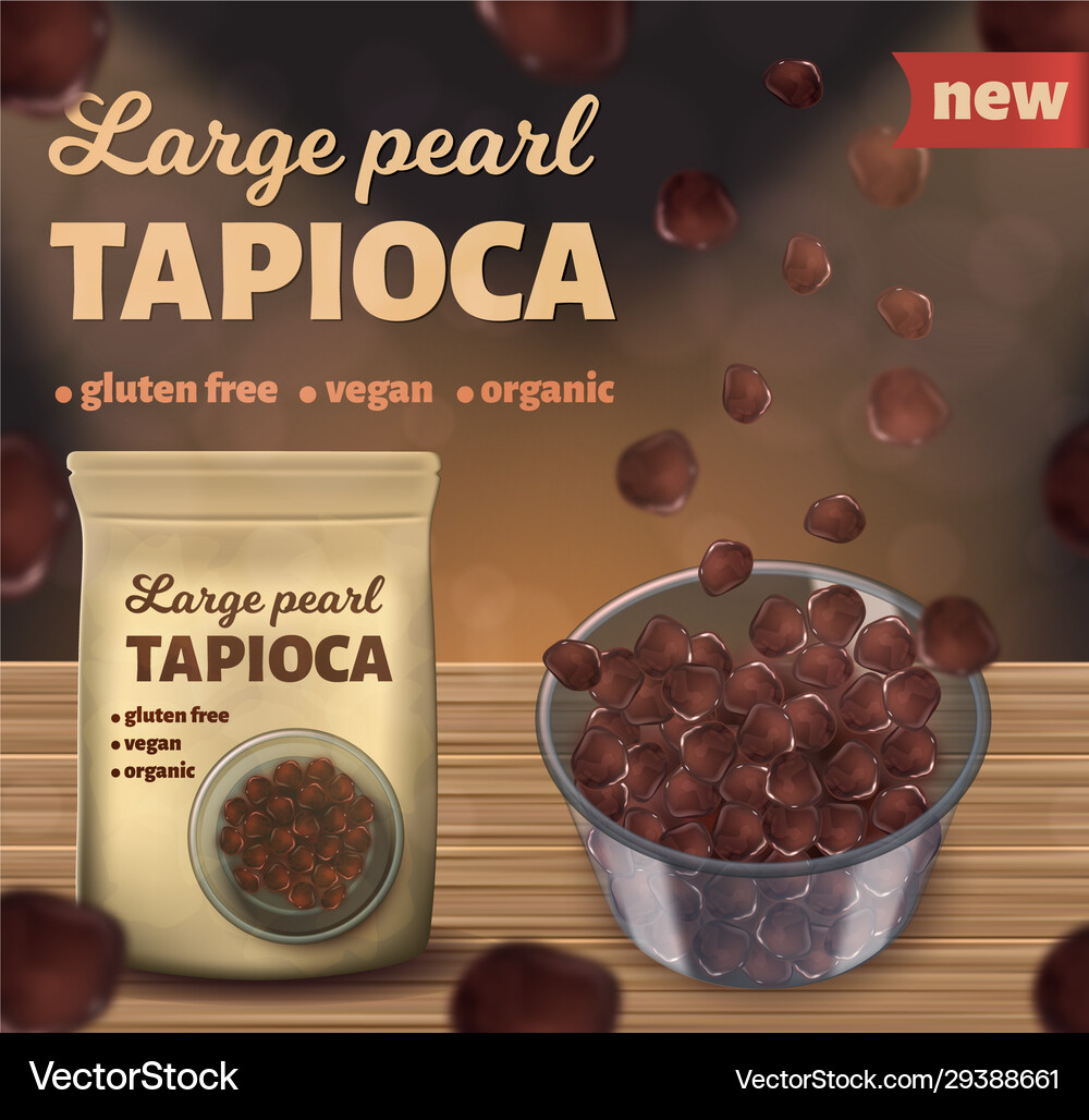 Realistic brown tapioca Royalty Free Vector Image