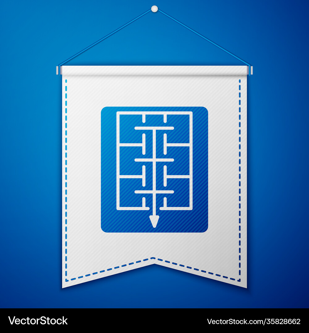 Blue evacuation plan icon isolated on Royalty Free Vector