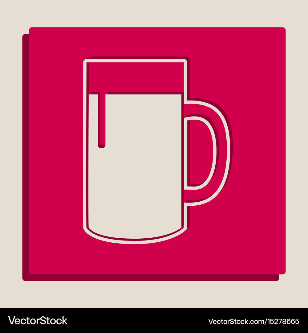 Beer glass sign grayscale version Royalty Free Vector Image