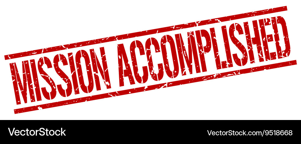 Mission accomplished stamp Royalty Free Vector Image