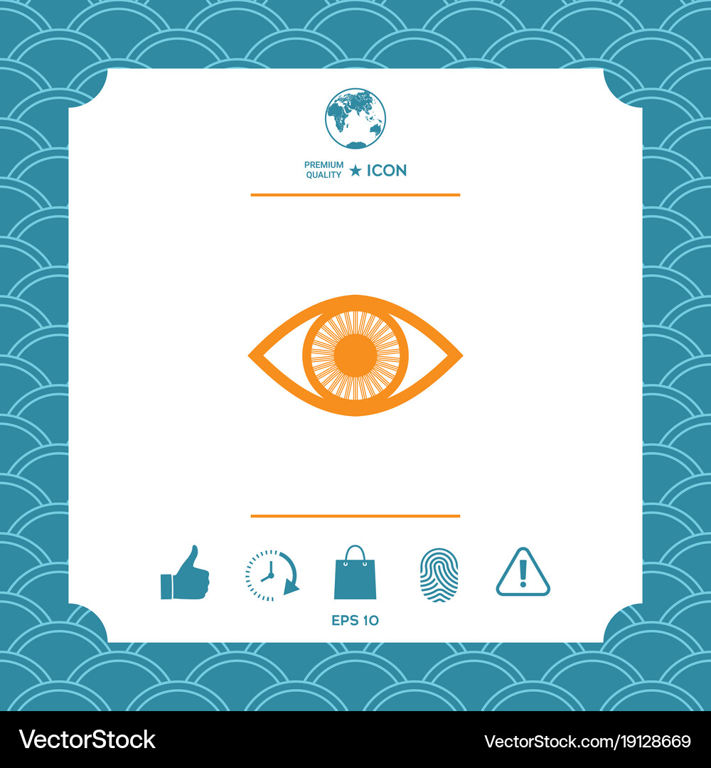 Eye symbol icon with iris Royalty Free Vector Image
