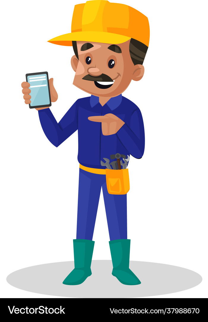 Plumber cartoon character Royalty Free Vector Image