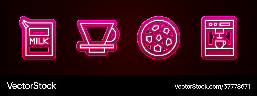 Set line paper package for milk v60 coffee maker Vector Image