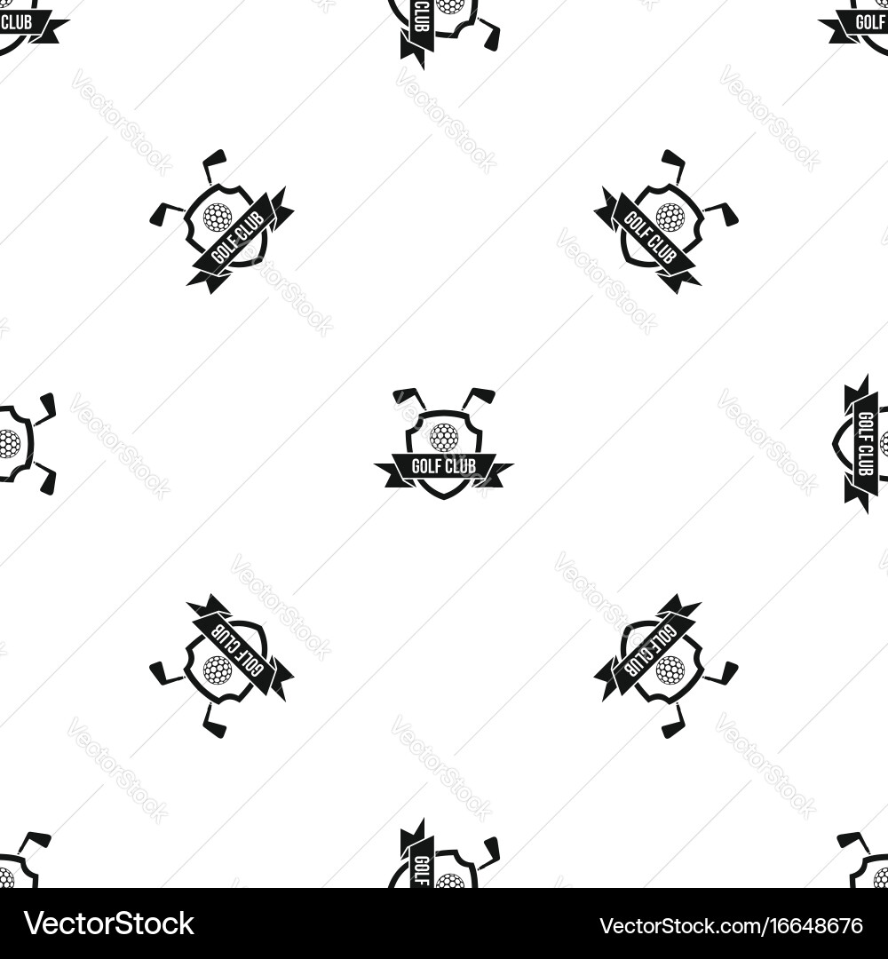 Golf club emblem pattern seamless black Royalty Free Vector