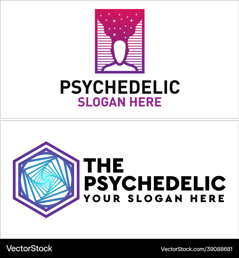 Medical pharmaceutical psychedelic logo design Vector Image