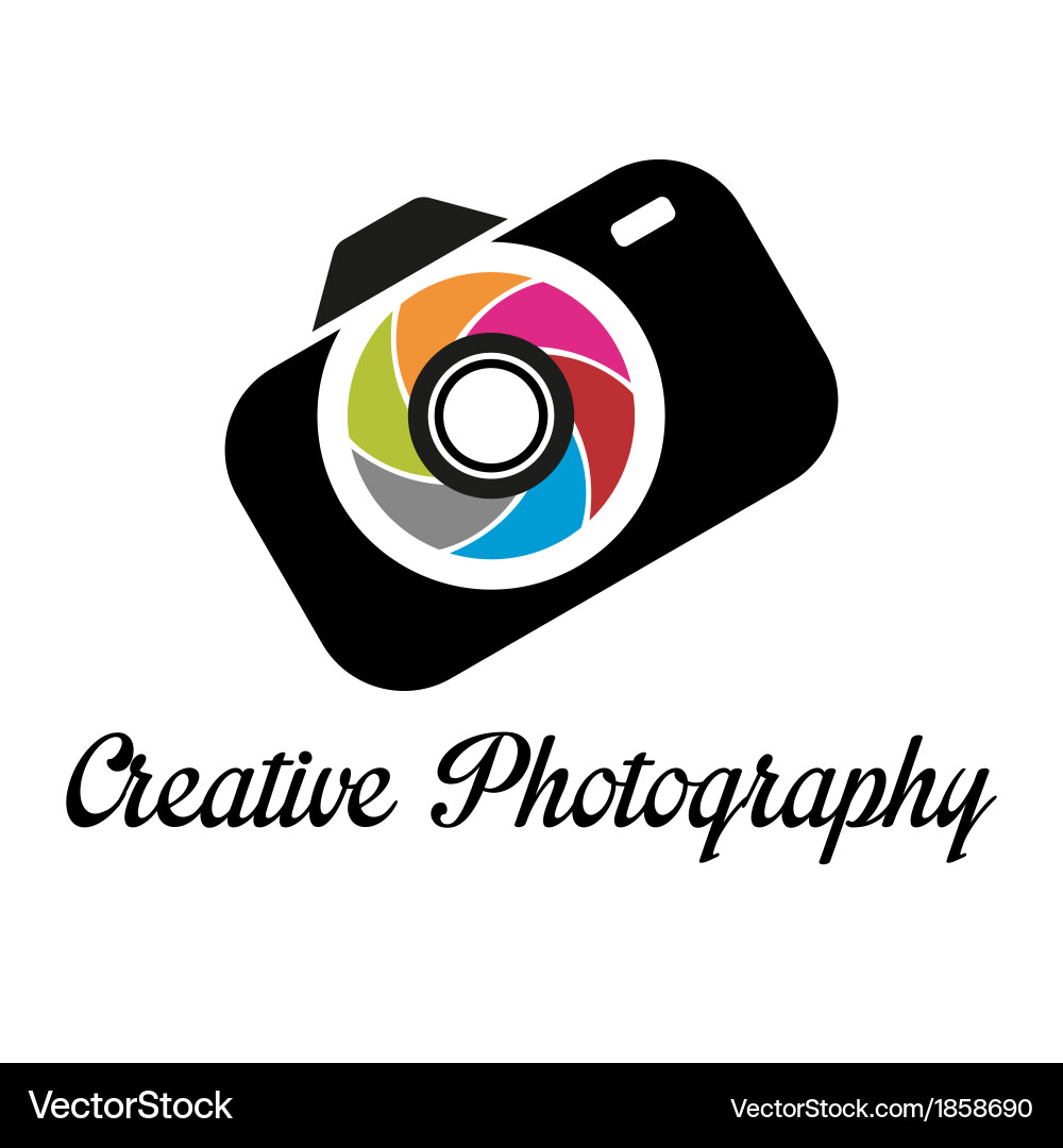 Photographer studio logo template Royalty Free Vector Image