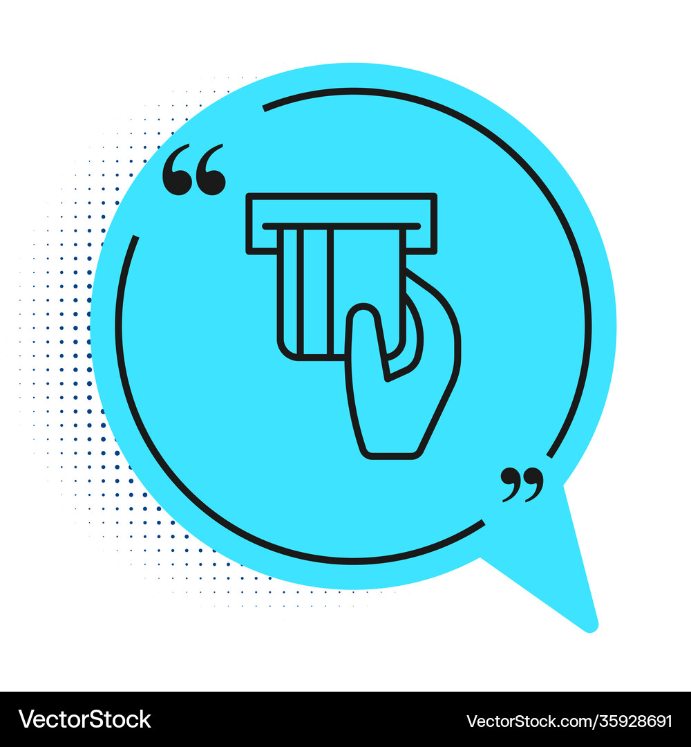 Black line credit card inserted in card reader Vector Image