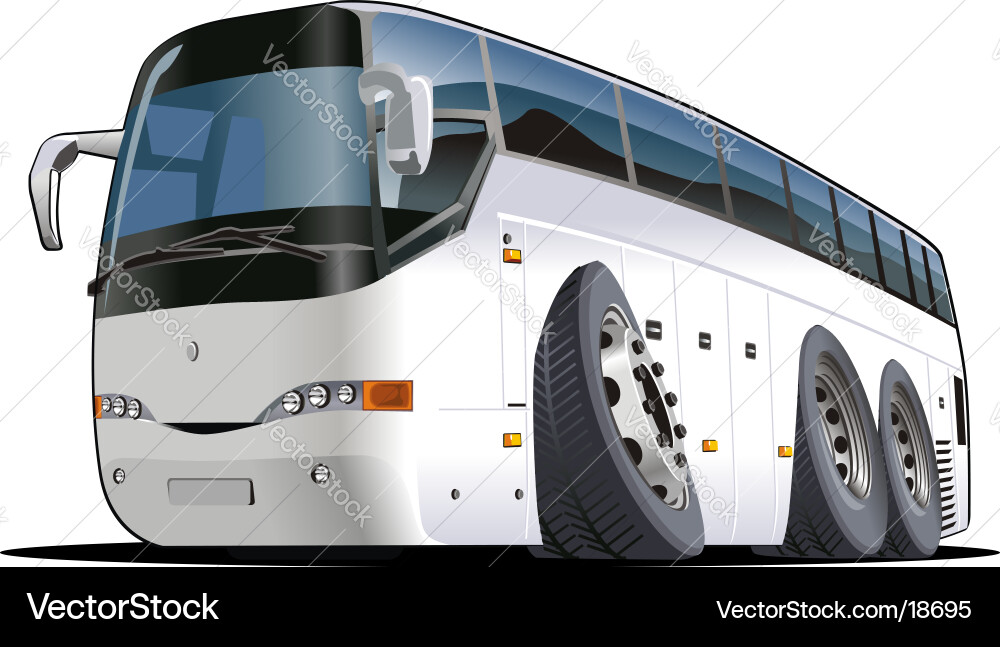 Cartoon tourist bus Royalty Free Vector Image - VectorStock