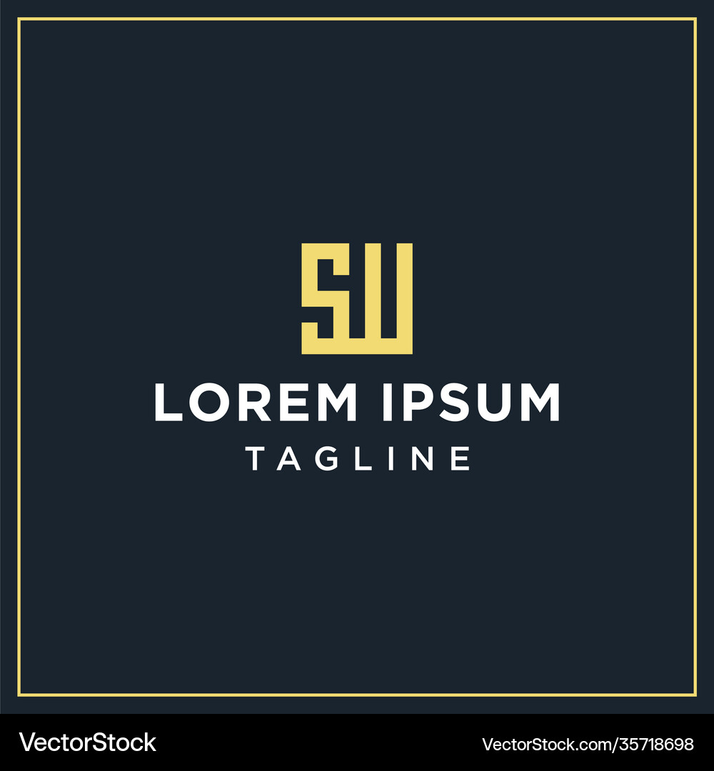 Sau or sw square logo Royalty Free Vector Image