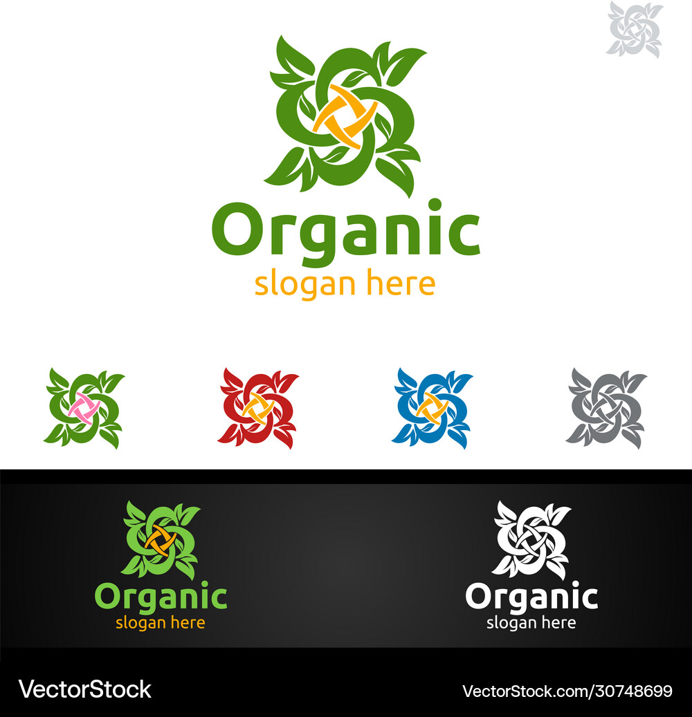 Infinity natural and organic logo design template Vector Image