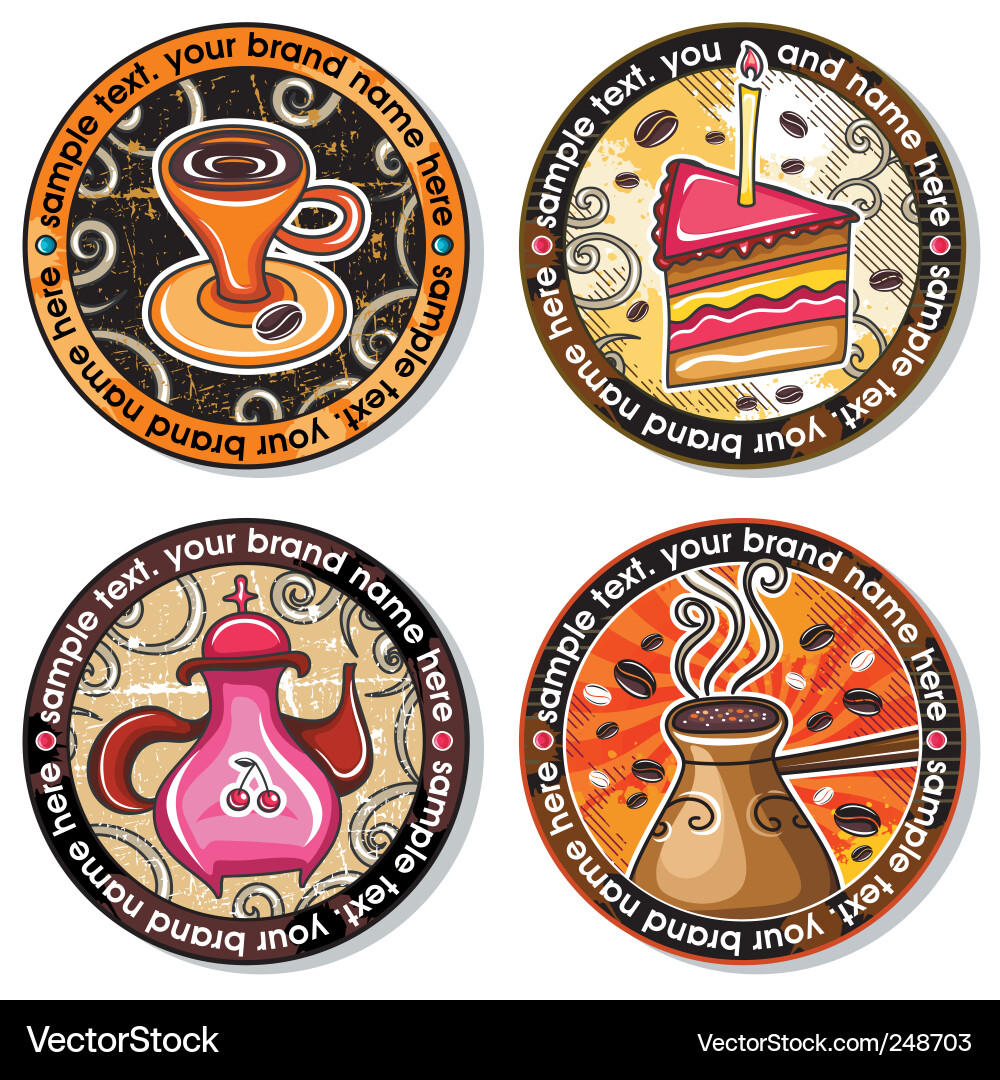 Coffee tea drink coasters Royalty Free Vector Image