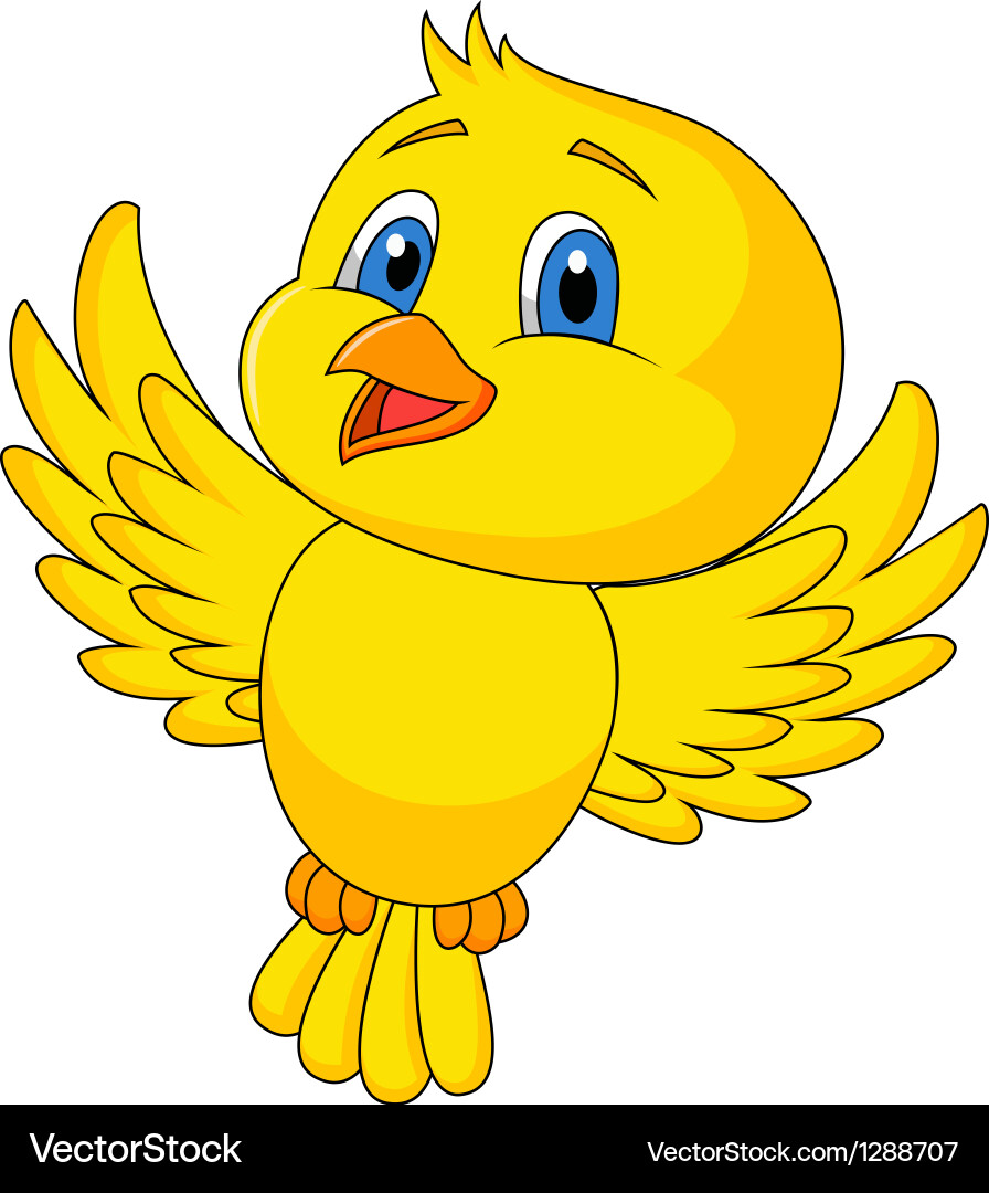 Cute bird cartoon flying Royalty Free Vector Image