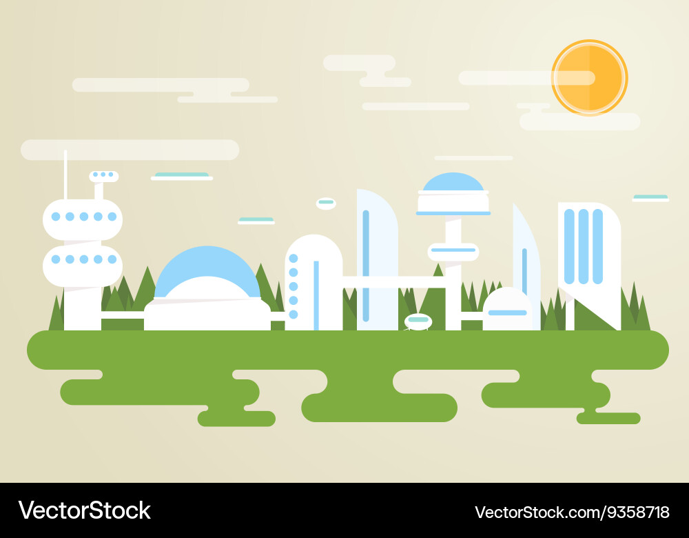 Future city Royalty Free Vector Image - VectorStock