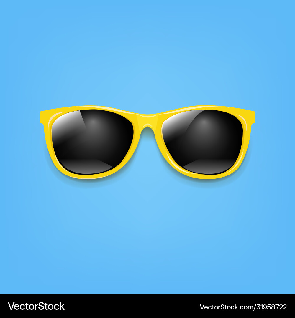 Banner sunglasses and blue background Royalty Free Vector
