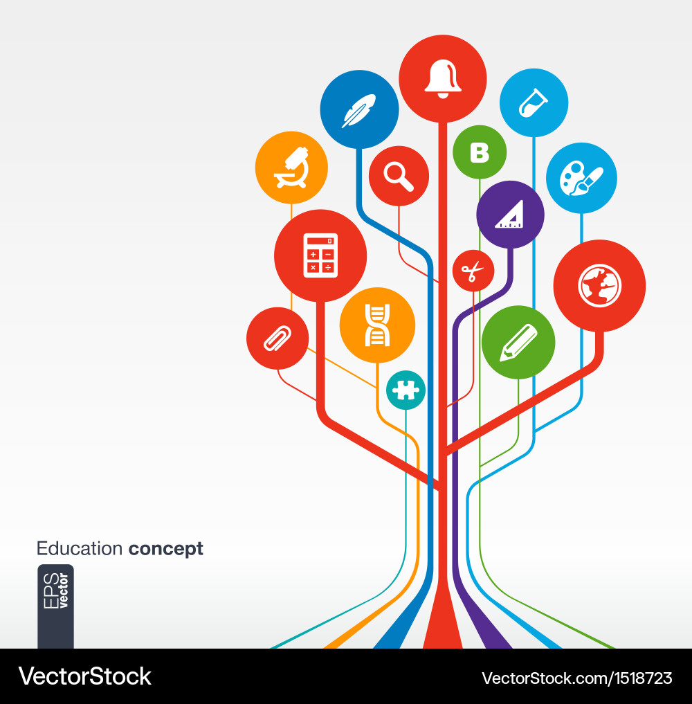 Abstract education background with icons Vector Image