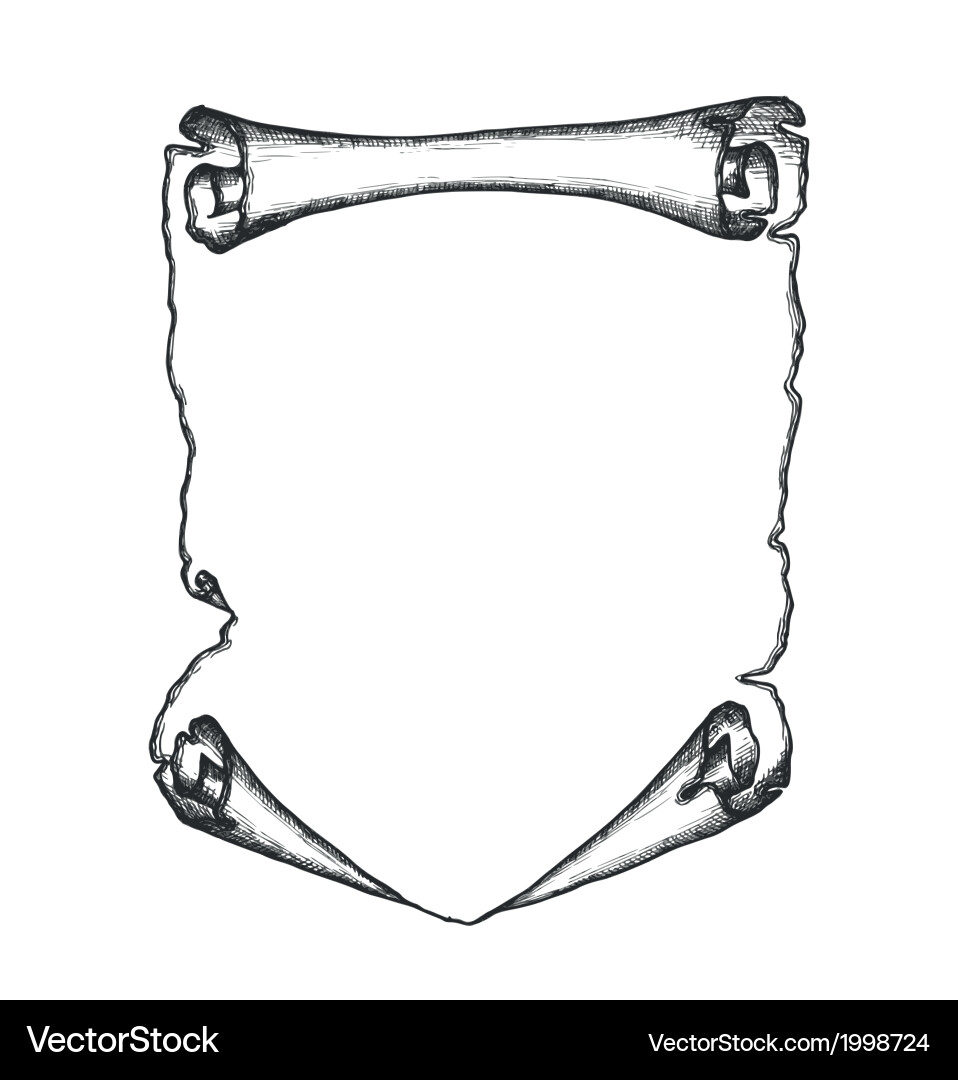 Ancient blank scroll paper Royalty Free Vector Image