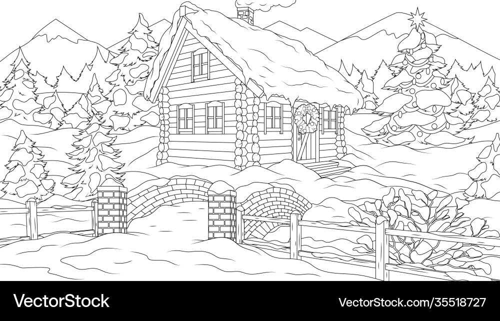 A house in forest Royalty Free Vector Image - VectorStock