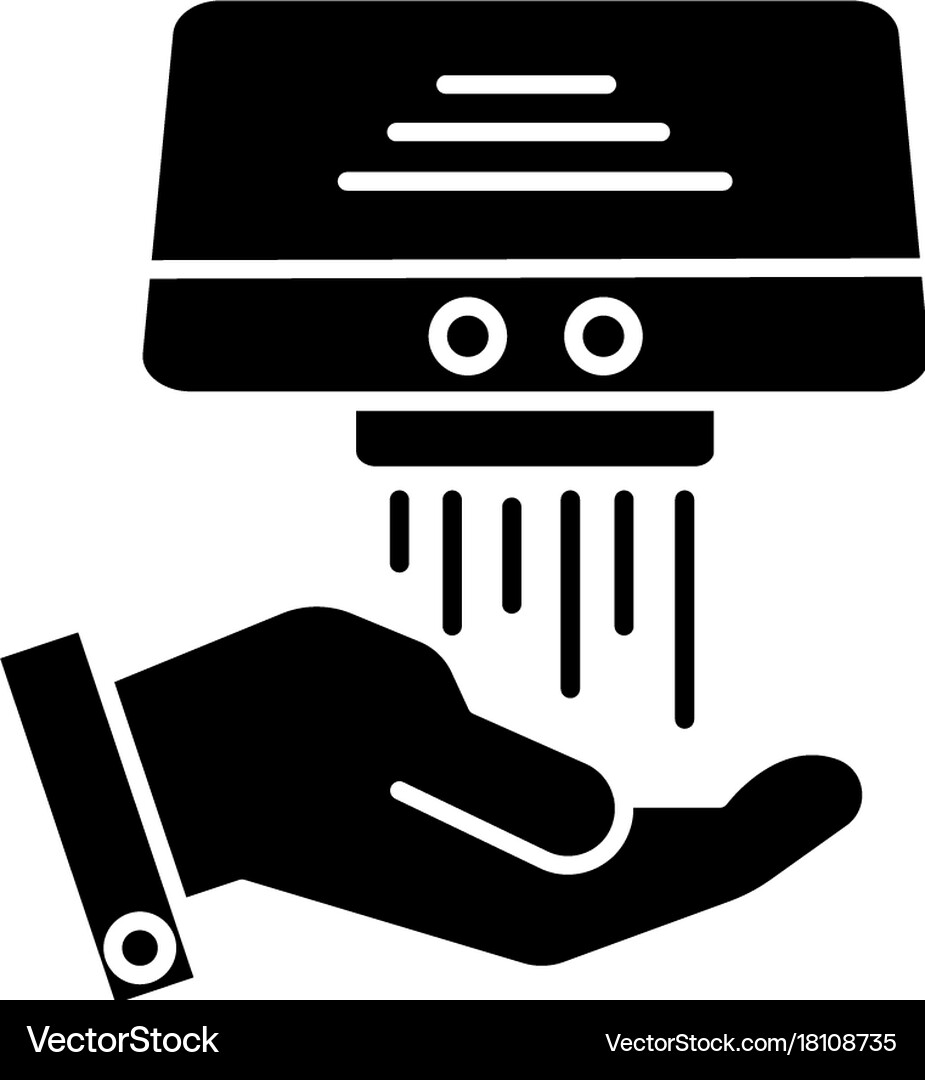 Hand dryer icon black sign Royalty Free Vector Image
