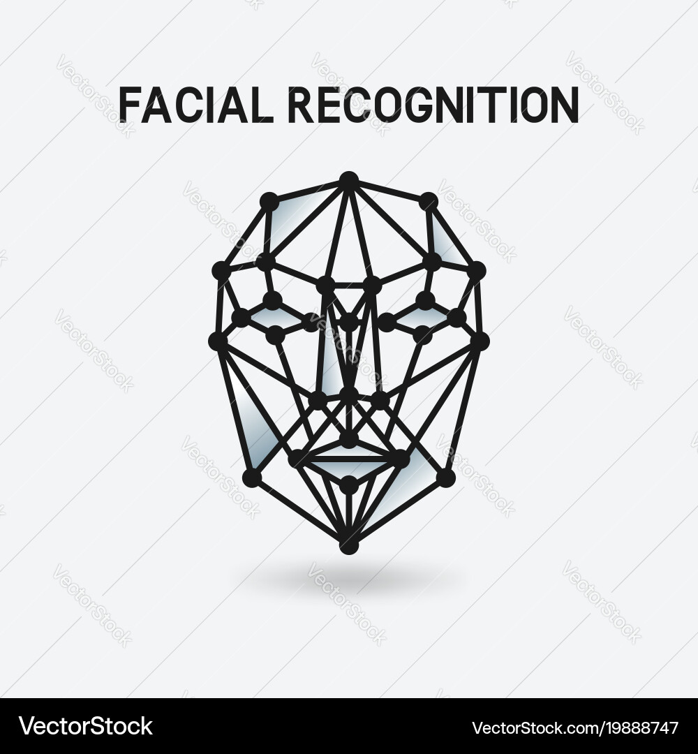 Facial recognition system 3d face Royalty Free Vector Image