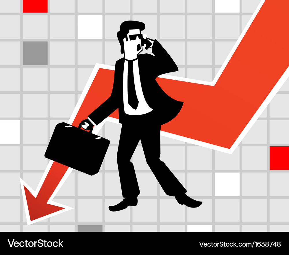 Businessman in panic Royalty Free Vector Image