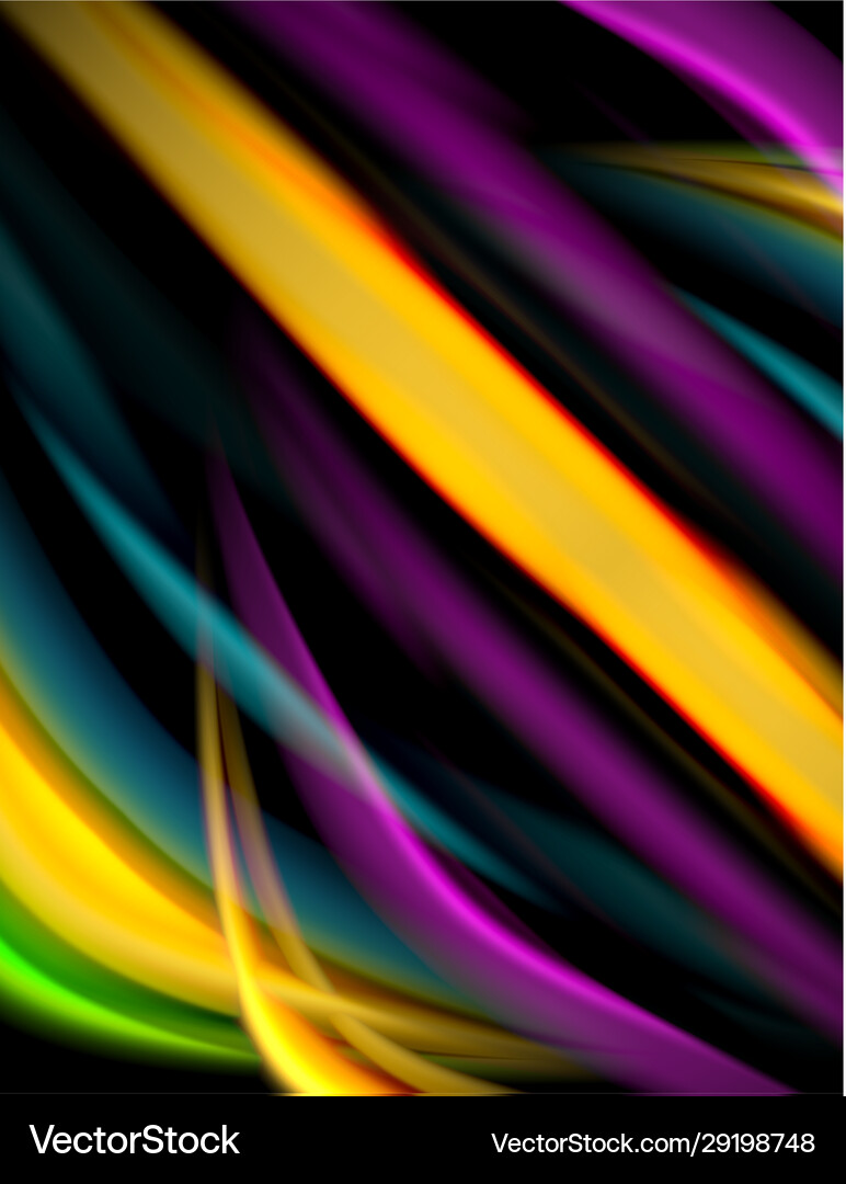 Silk smooth lines on black liquid fluid color Vector Image