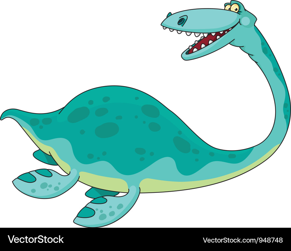 Swimming dinosaur Royalty Free Vector Image - VectorStock