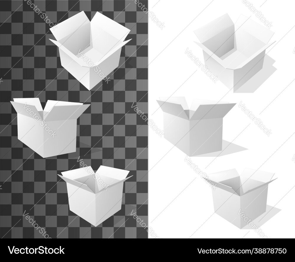 Square cardboard boxes realistic packaging Vector Image