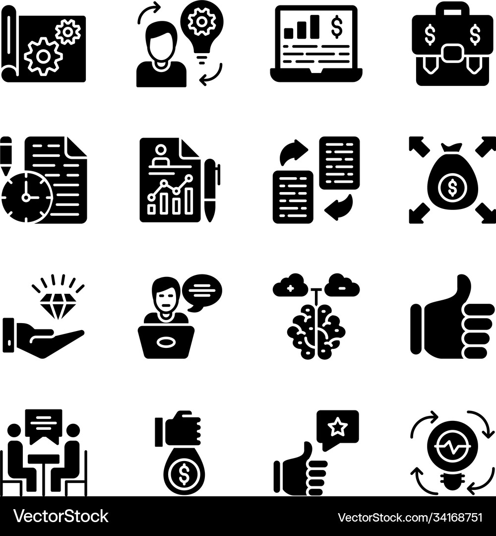 Business planning icons Royalty Free Vector Image