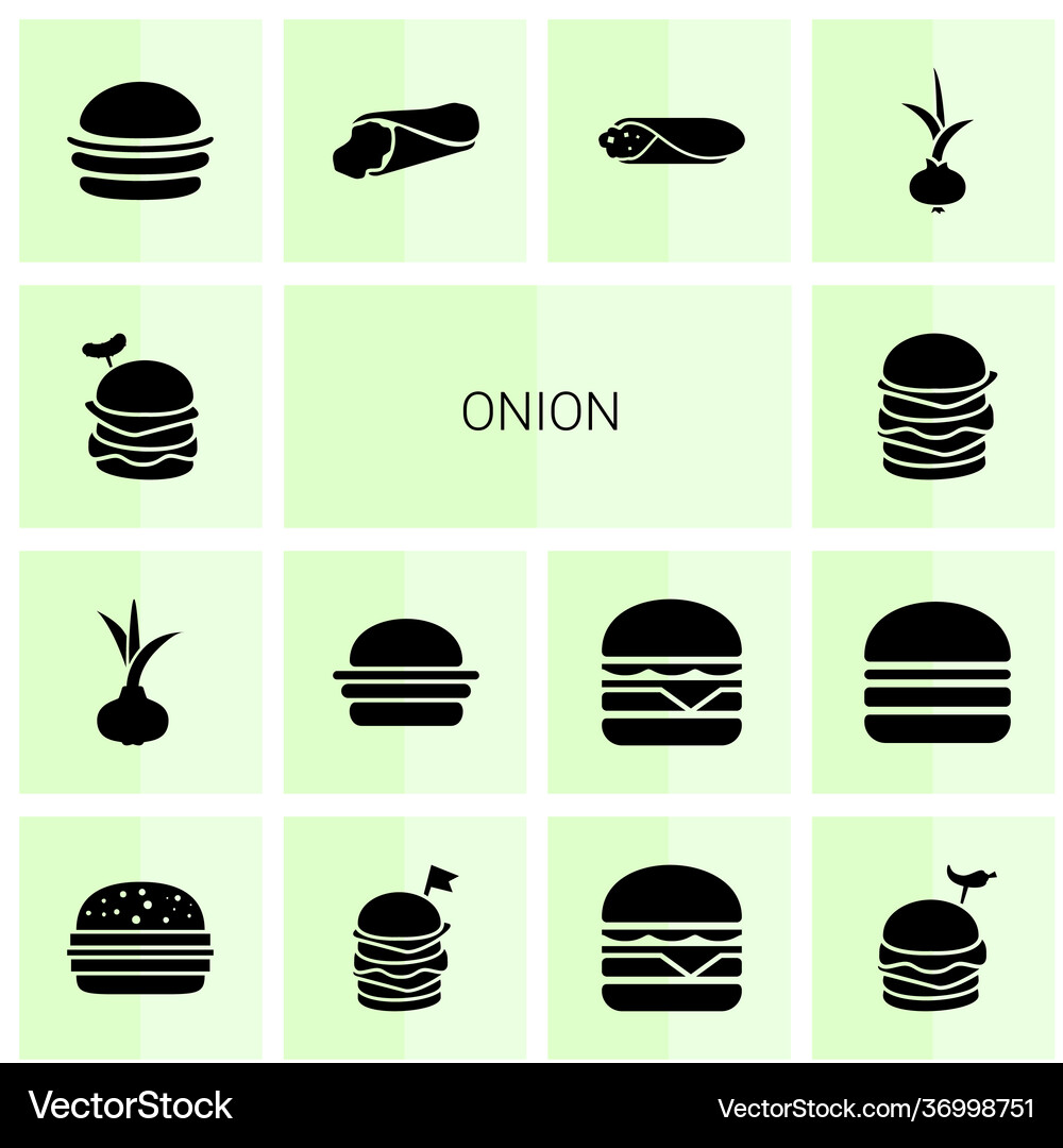Onion icons Royalty Free Vector Image - VectorStock
