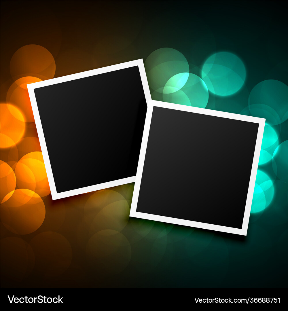 Photo frames on beautiful bokeh background Vector Image
