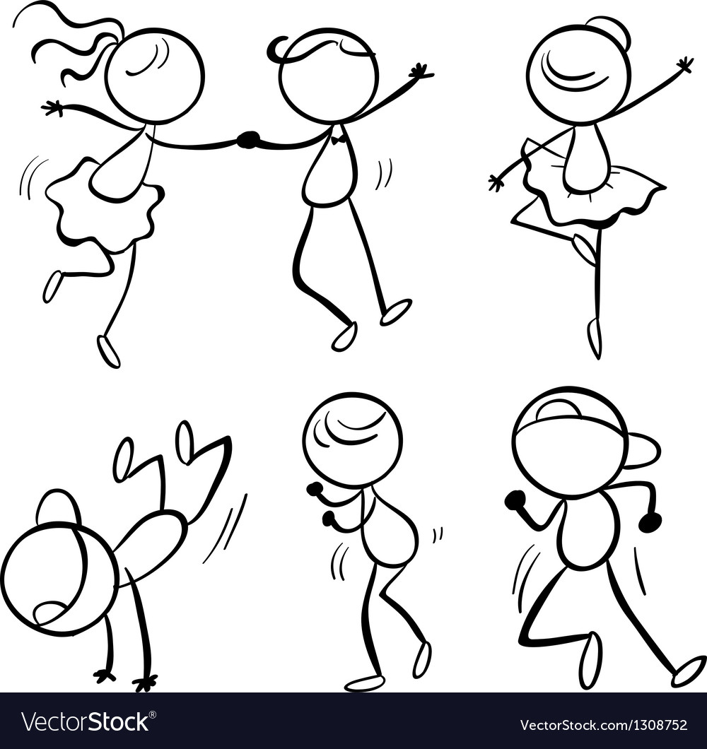 Different dance moves Royalty Free Vector Image