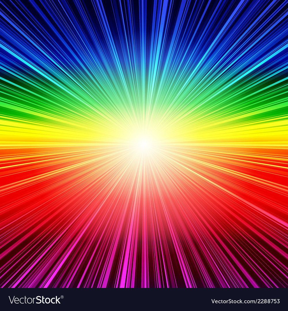 Abstract Rainbow Striped Burst Background Vector Image