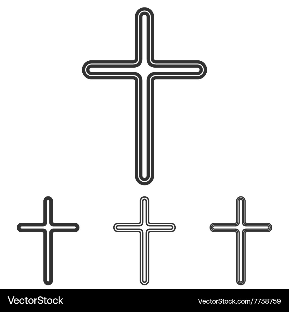 Christian cross logo design set Royalty Free Vector Image