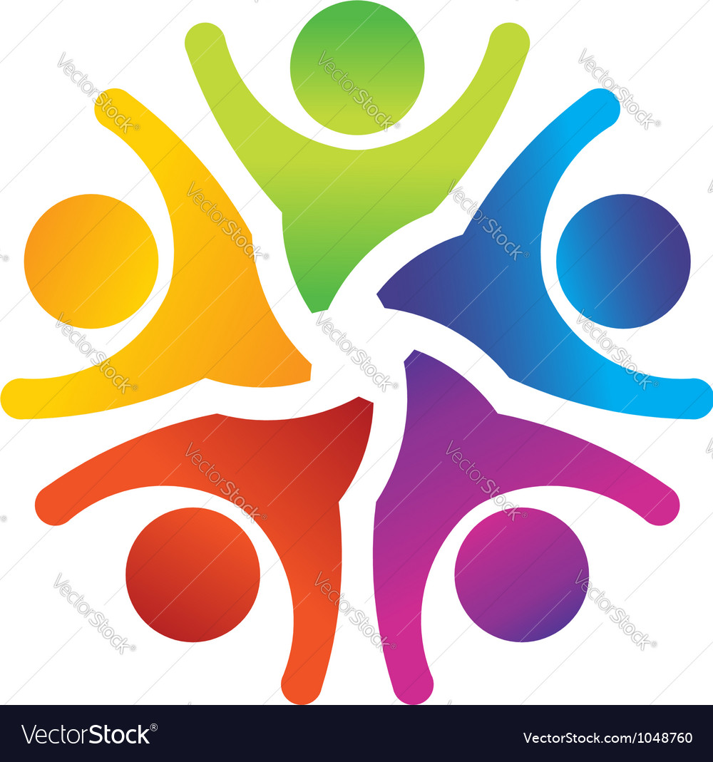 Optimistic Teamwork logo Royalty Free Vector Image