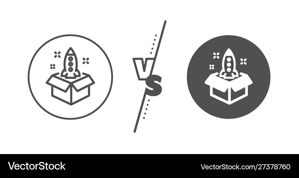 Startup line icon launch project sign Royalty Free Vector