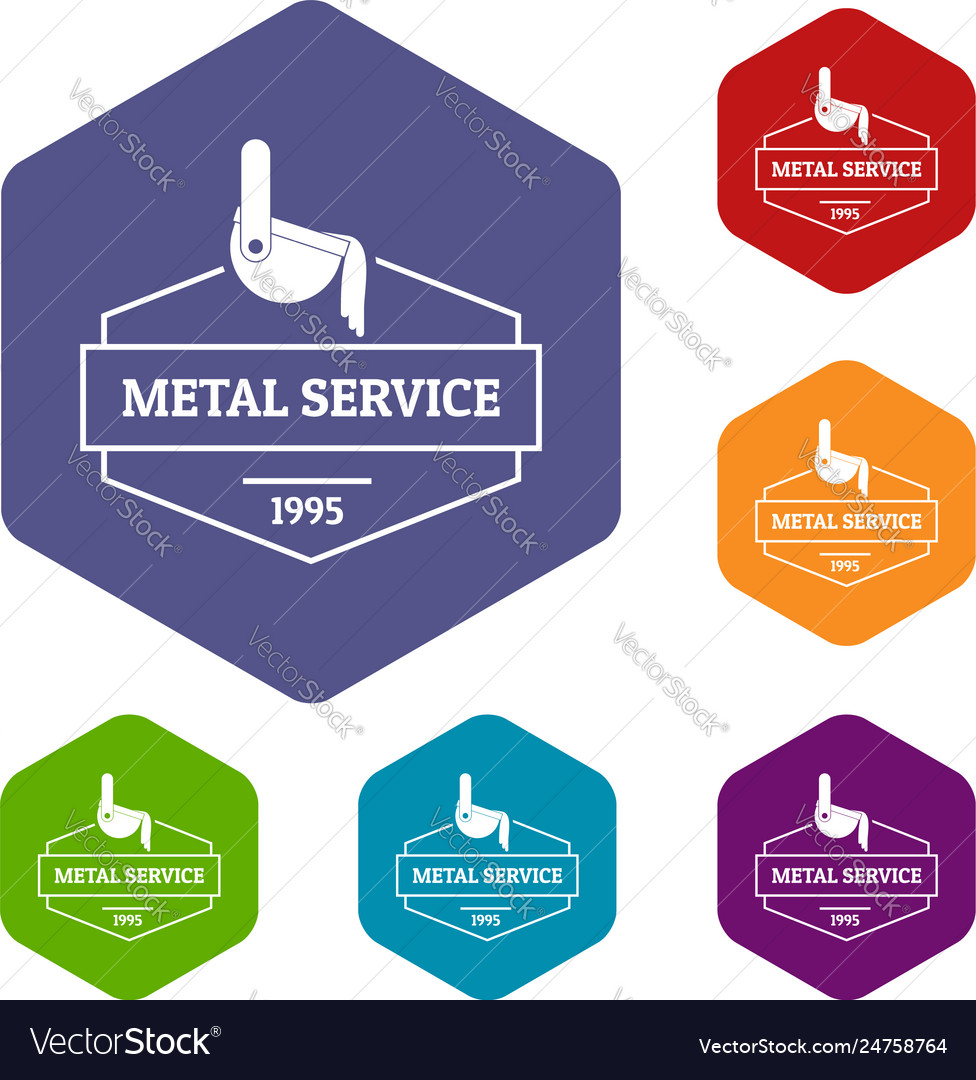 Industry icons hexahedron Royalty Free Vector Image