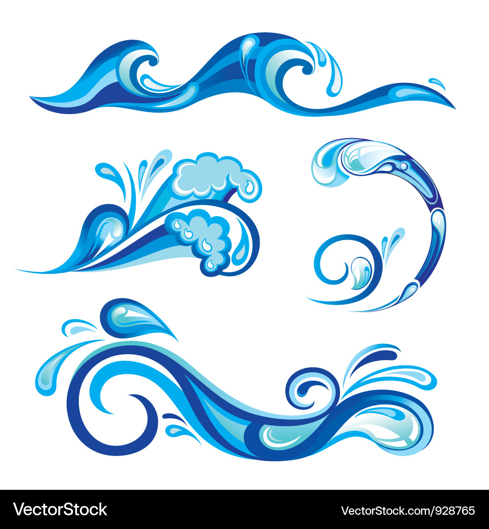 Collection of water Royalty Free Vector Image - VectorStock