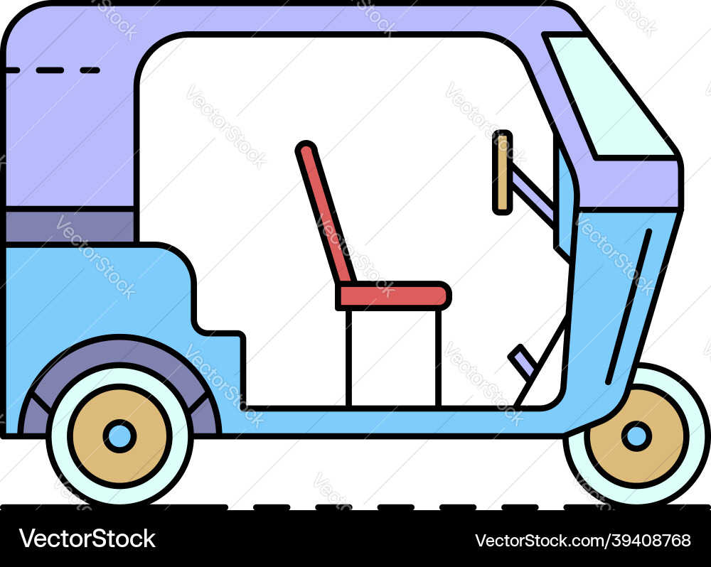 Motor tricycle icon color outline Royalty Free Vector Image
