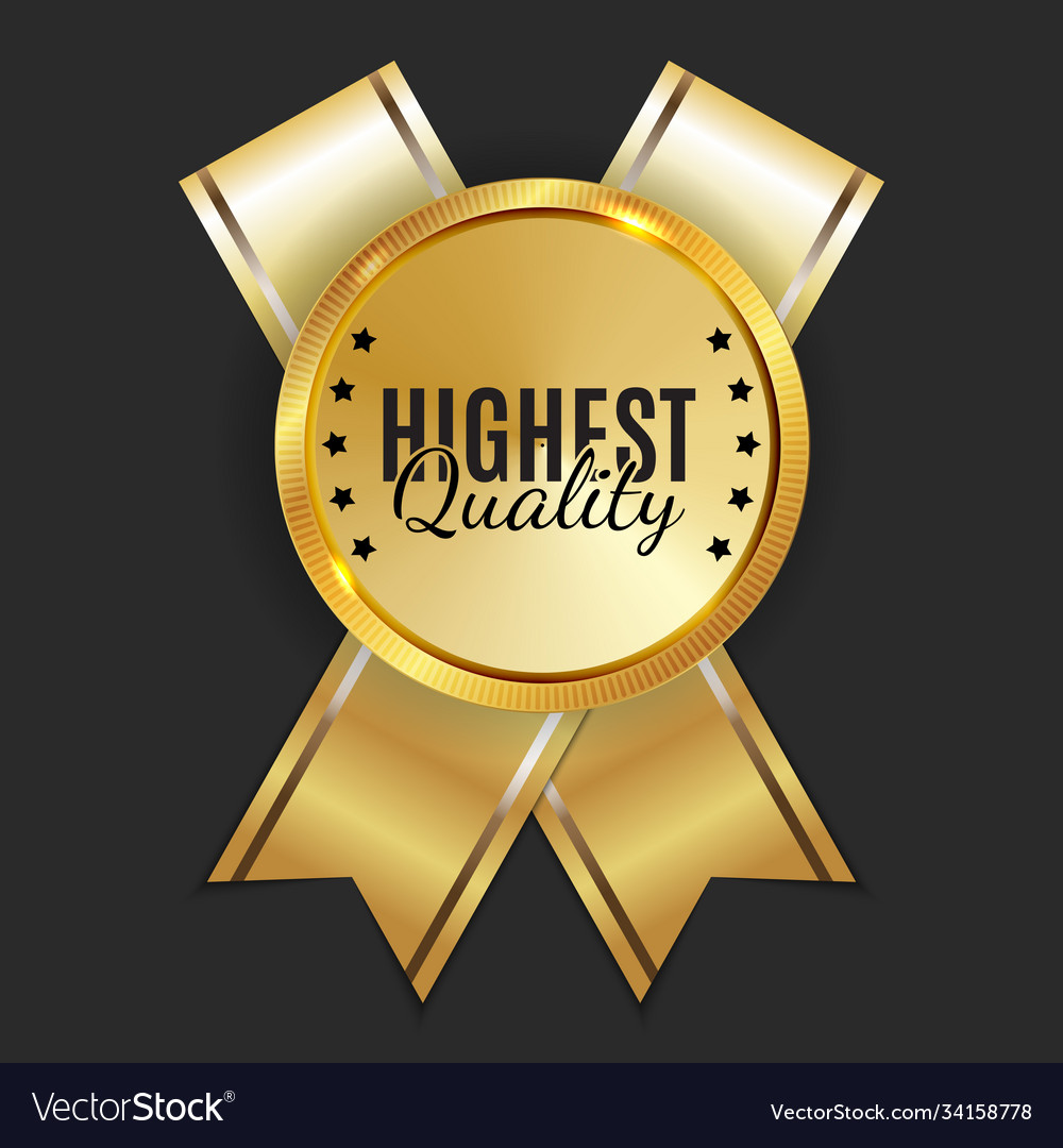High quality golden label sign Royalty Free Vector Image High quality golden label sign Royalty Free Vector Image
